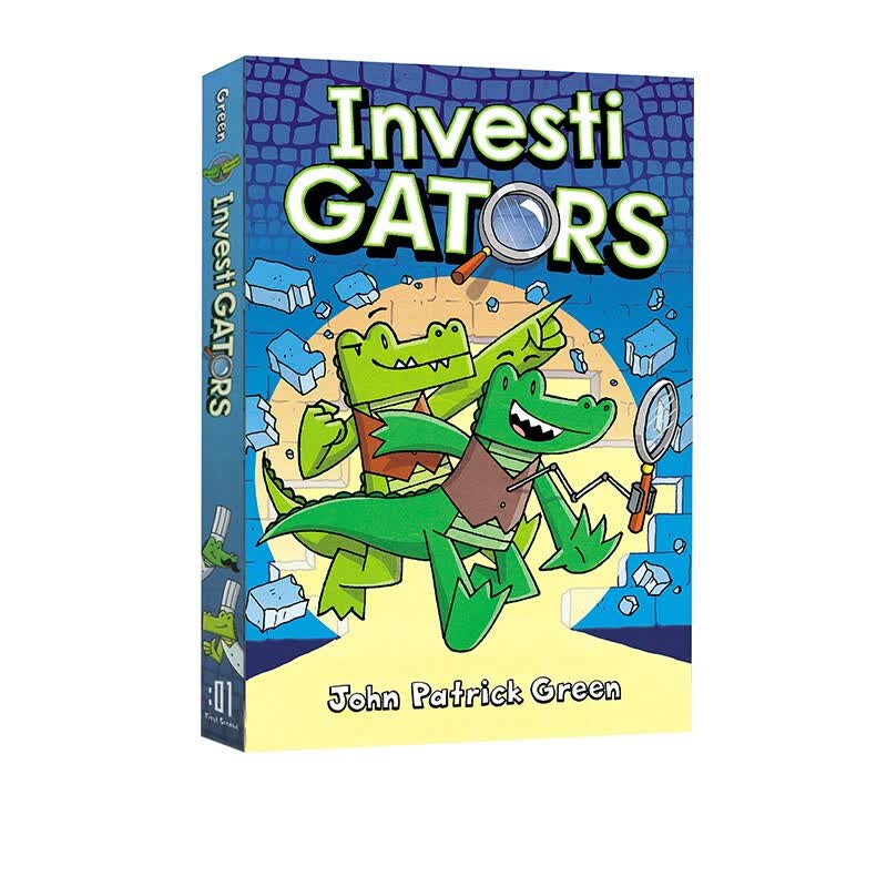 英文原版 Investi Gators 1-7 鳄鱼侦查员合售 全彩漫画书绘本 爆笑漫画故事书 中小学课外英文阅读图画书 Investi Gators #1 精装