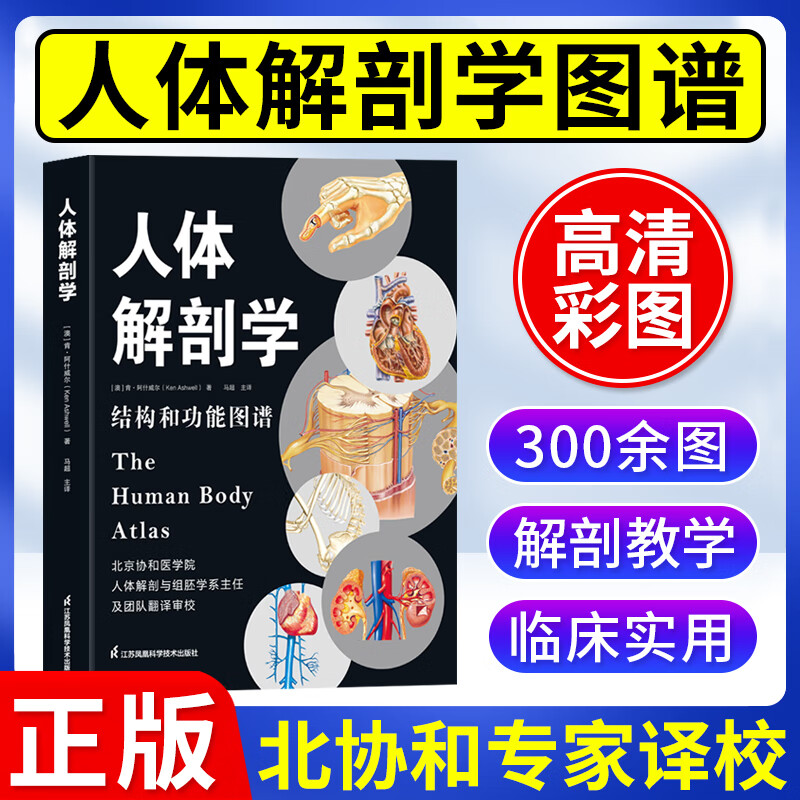 全新人体解剖学彩色结构和功能图谱解刨书籍实用教材医学类系统系解构造图鉴江苏凤凰科技出版社骨骼肌肉体表