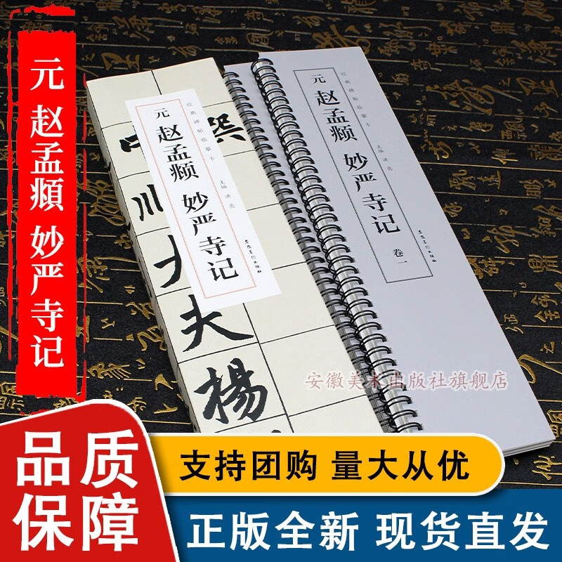 元 赵孟頫 妙严寺记 经典碑帖临摹卡 全二卷 楷书碑帖临摹卡 简体旁注 安徽美术全新