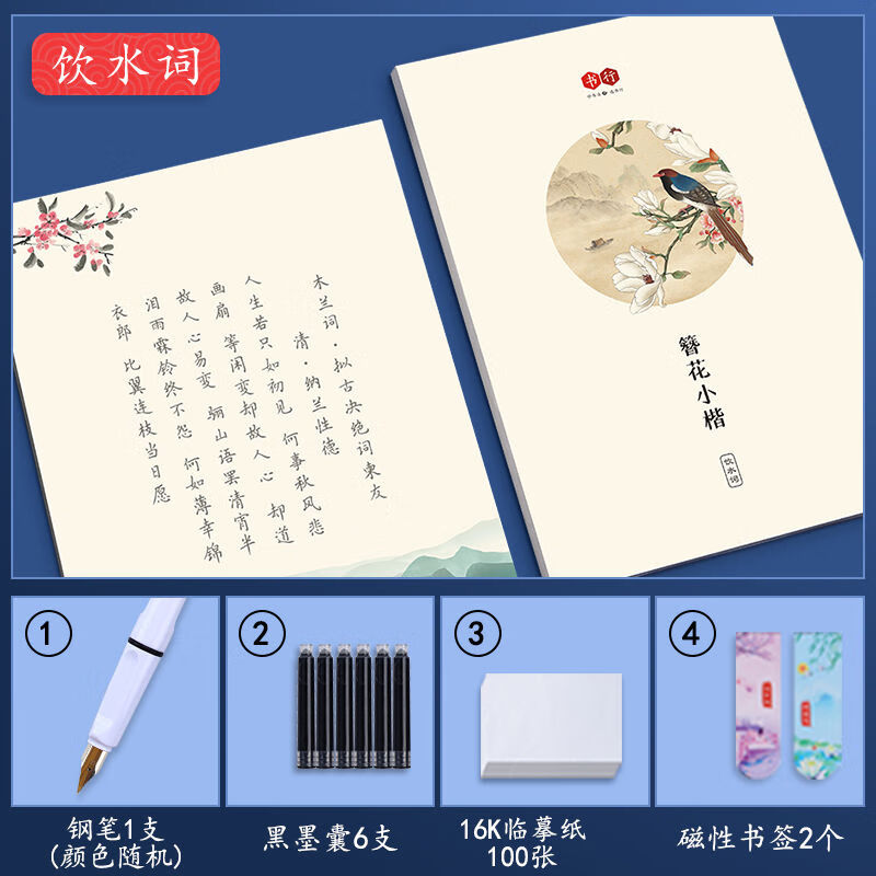 书行 簪花小楷女生练字帖成年人漂亮字体节日礼物小楷硬笔国风纳兰性德 【礼盒装】豪华套餐纳兰性德饮水词54首