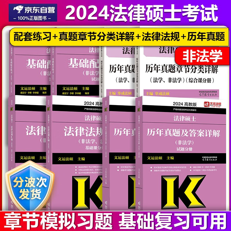 文运法硕2024法律硕士联考基础配套练习+历年真题章节分类详解+法律法规汇编(非法学法学)+历年真题及答案详解(非法学适用)法硕基础配套练习可搭法硕考试分析