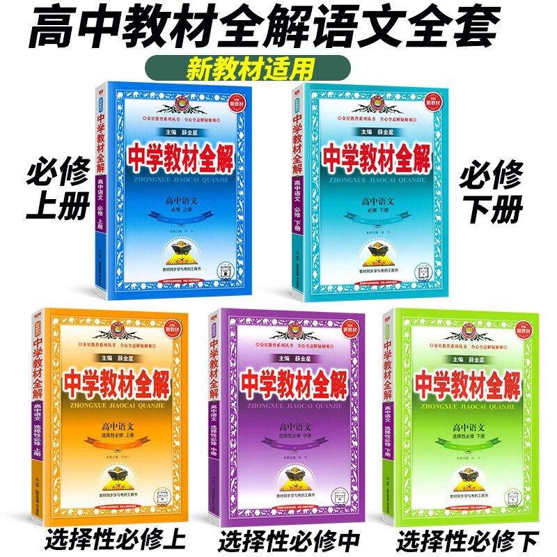 高中教材全解全套新必修一二三四教材薛金星中学教材全解选择性必修一二三四人教版 高中全解语文全套【人教版】