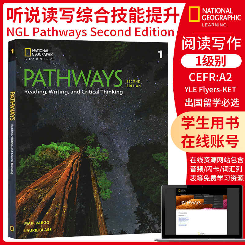 美国国家地理新第二版pathways Listening&Speaking Reading&Writing 青少英语批判性思维教材 通途英语国内版 1级(读写)