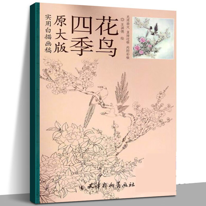 实用白描画稿：四季花鸟（原大版）