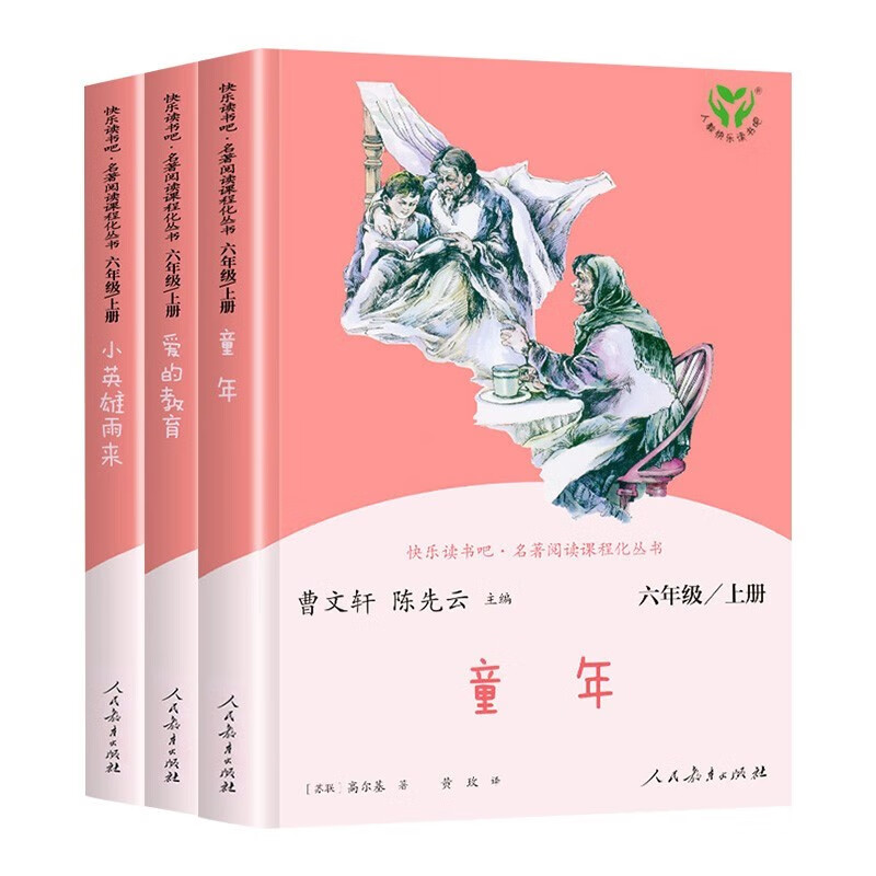 快乐读书吧 六年级上 童年+爱的教育+小英雄雨来 (共三册)