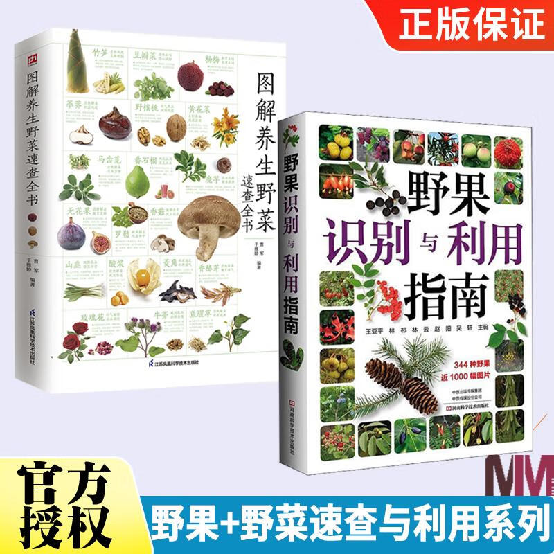 野果识别与利用指南+图解养生野菜速查全书 全2册 常见野果名称品种识别要点分布 与 生境食用部位 与 食用方法食疗保健 与 药用