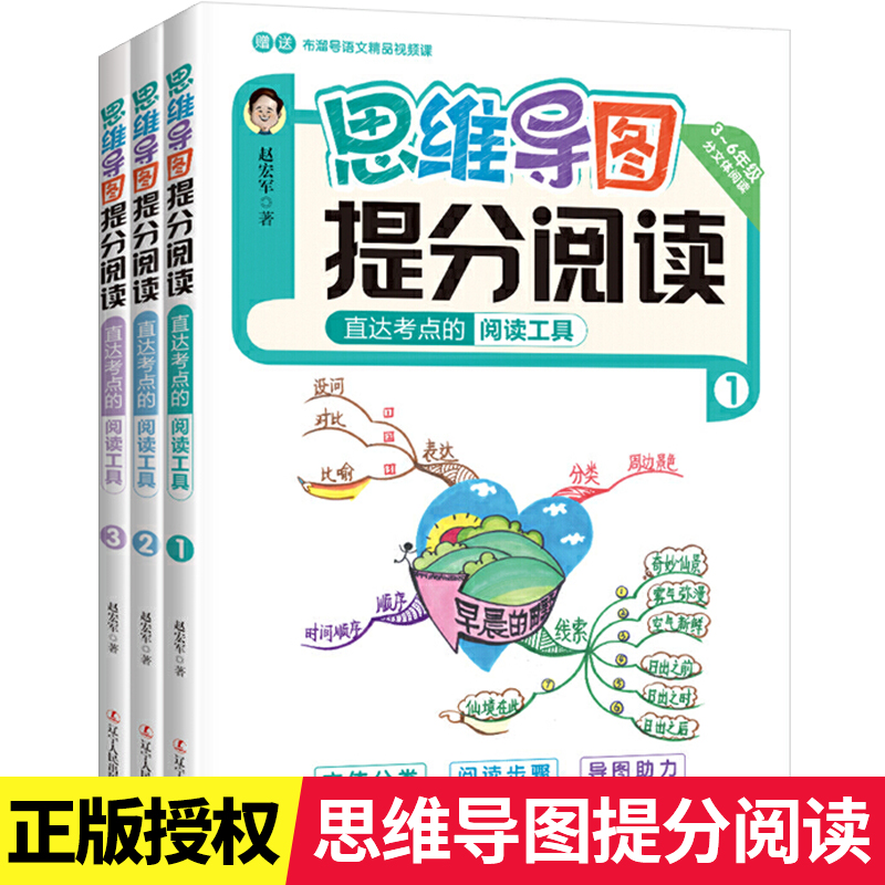思维导图提分阅读全3册小学3-6年级语文阅读理解能力培养古诗文言文作文辅导书籍小学生三四五六年级思维