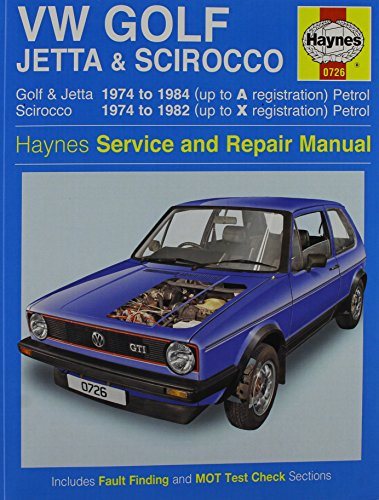 VW Golf, Jetta & Scirocco Mk 1 Petrol 1.5, 1.6 & 1.8 (74 - 84) Haynes Repair Manual