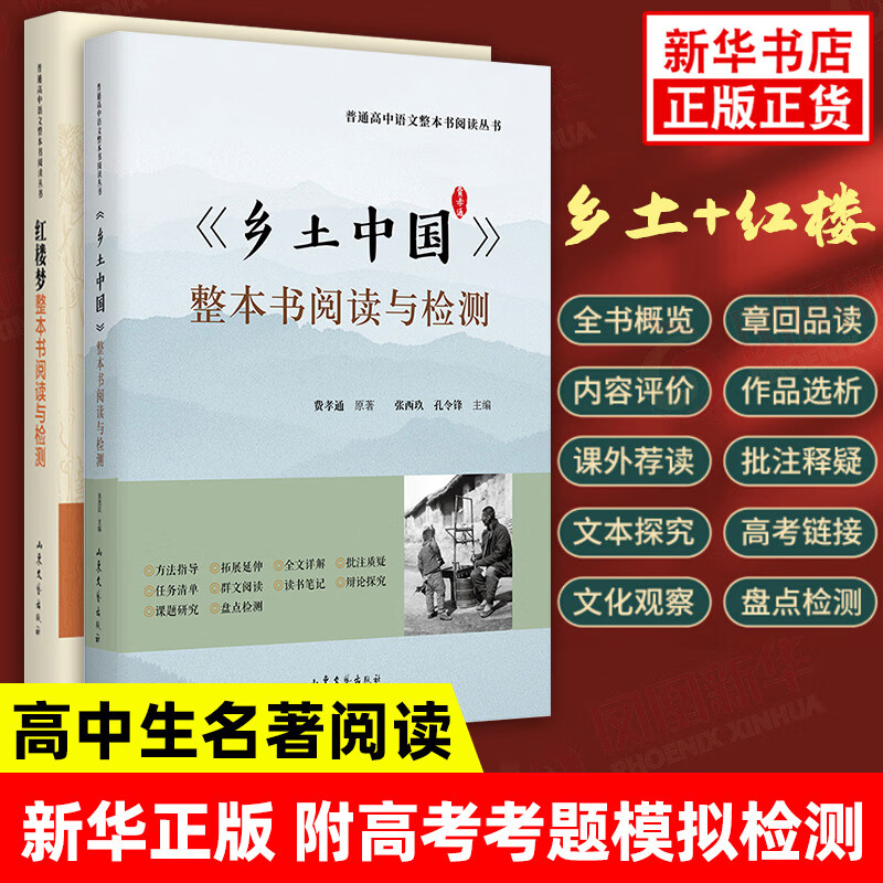 乡土中国红楼梦整本书阅读与检测高中必读物费孝通 高中语文课外阅读全文知识点详解批注考点模拟检测高考备考 四大名著  名著