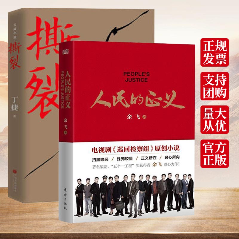 全2册 撕裂+人民的正义书余飞 巡回检查组电视剧全集原著小说 人民的名义2系列图书 扫黑除恶殊死较量