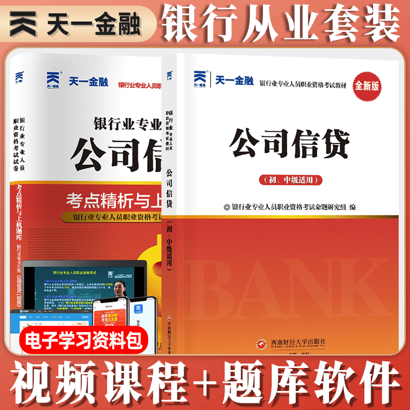 天一银行从业资格考试教材2023初级银行从业资格证官方教材2023辅导真题法律法规个人理财贷款信贷银行管理银行从业考试教材6科辅导试卷银行从业资格考试 公司信贷【教材+试卷】