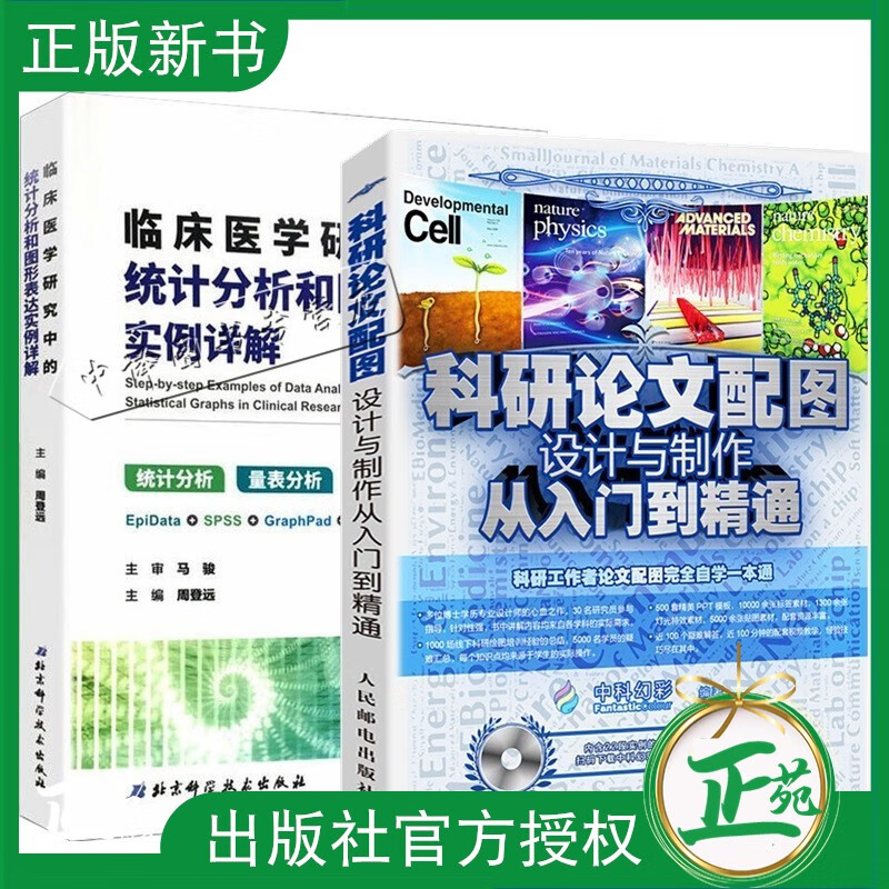 科研论文配图设计与制作从入门到精通+临床医学研究中的统计分析和图形表达实例详解 第2版 科技论文技巧书籍 Origin实验数据
