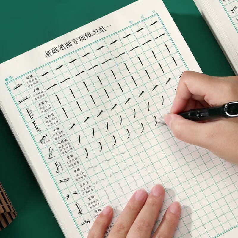 简小知字帖初学者硬笔书法小学生初学者基础笔画专项训练纸练习本 常用偏旁一+二+三 （各2本共120张）