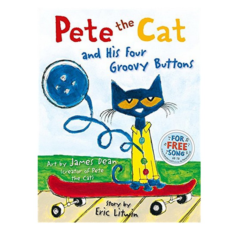 Pete the Cat and his Four Groovy Buttons 皮特猫系列 儿童故事图画书 吴敏兰书单 英文原版绘本