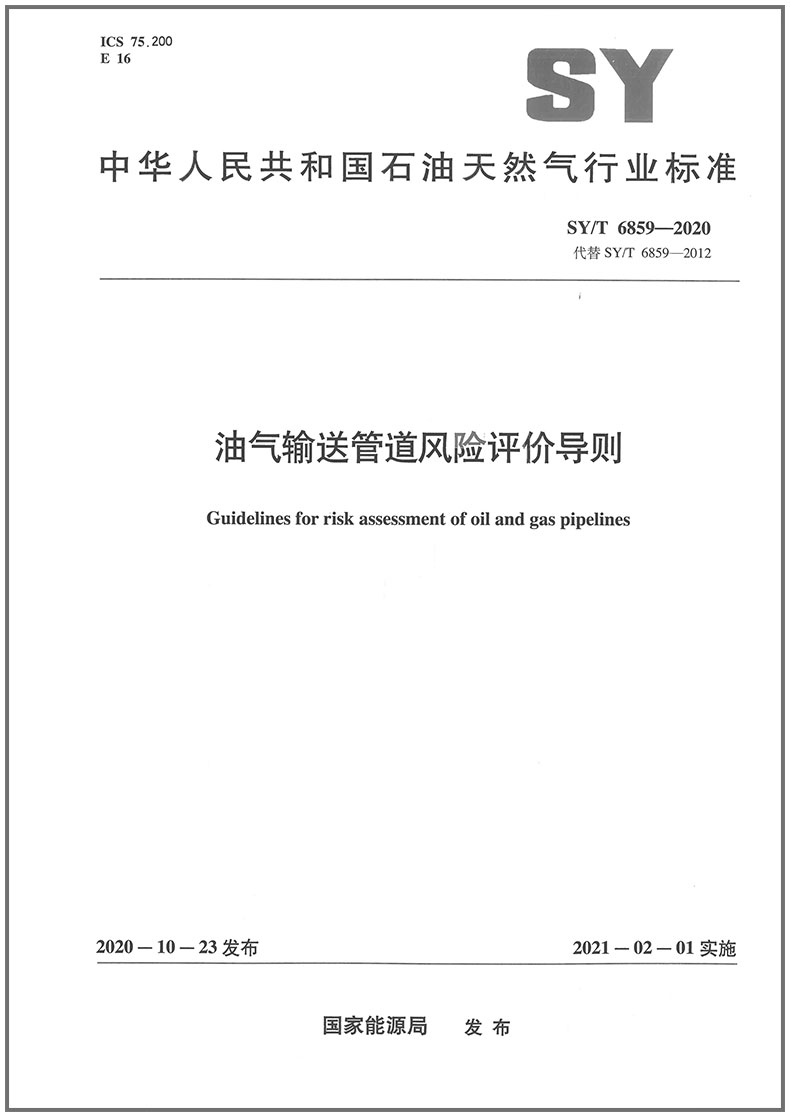 SY/T 6859-2020 油气输送管道风险评价导则