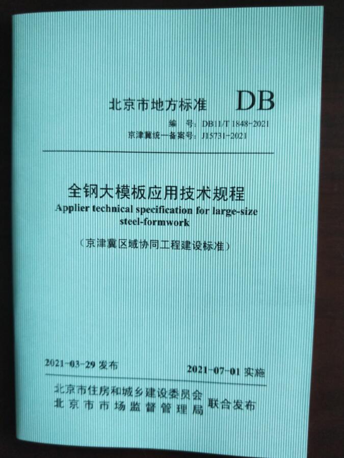 DB11/T 1848-2021 全钢大模板应用技术规程