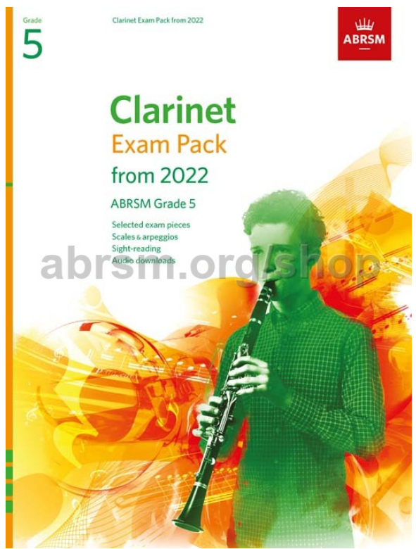 英皇考级2022年版单簧管考级作品音阶视奏1-5级 一二三四五级Clarinet Exam Pack 单簧管作品音阶视第五级Exam Pack