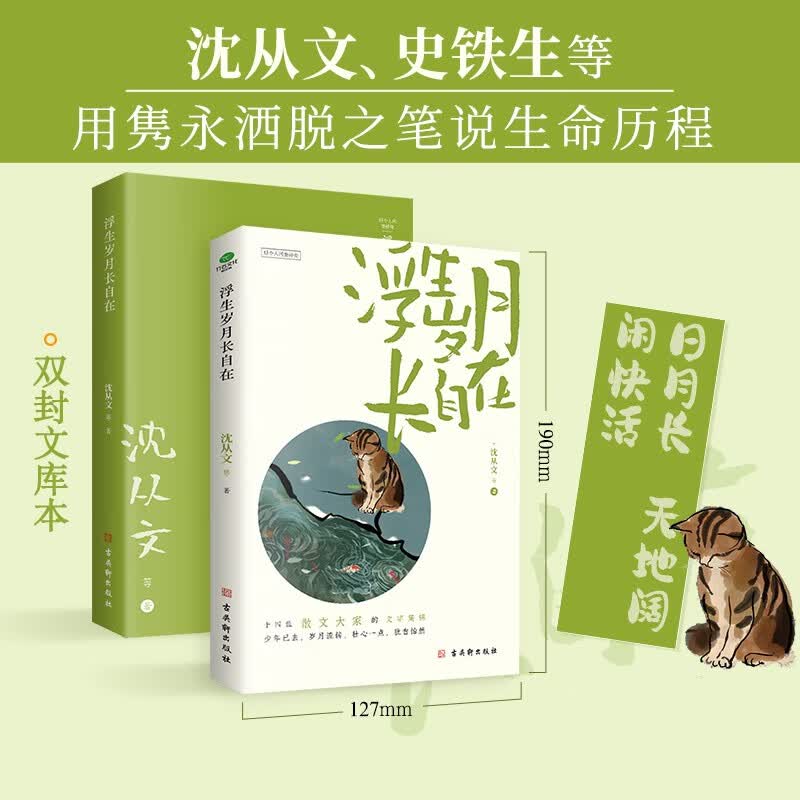名家经典散文集：浮生岁月长自在（插图典藏版 附赠自在书签）沈从文、史铁生、汪曾祺、朱自清等14位名家文学散文经典精选合集作品（讲述岁月故事的散文合集）