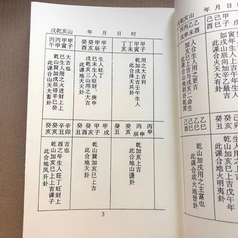 《催发吉课》二十四山催财催官催福择吉凶判断民间收藏品！ 间收藏品！ 间收藏品！