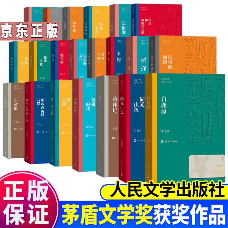 茅盾文学奖获奖作品全集全套38种 人民文学出版社 白鹿原额尔古纳河右岸秦腔沉重的翅膀生命册英雄时代暗算黄雀记湖光山色张居正等中国当代小说矛盾 【全20册】茅盾文学奖获奖作品20种