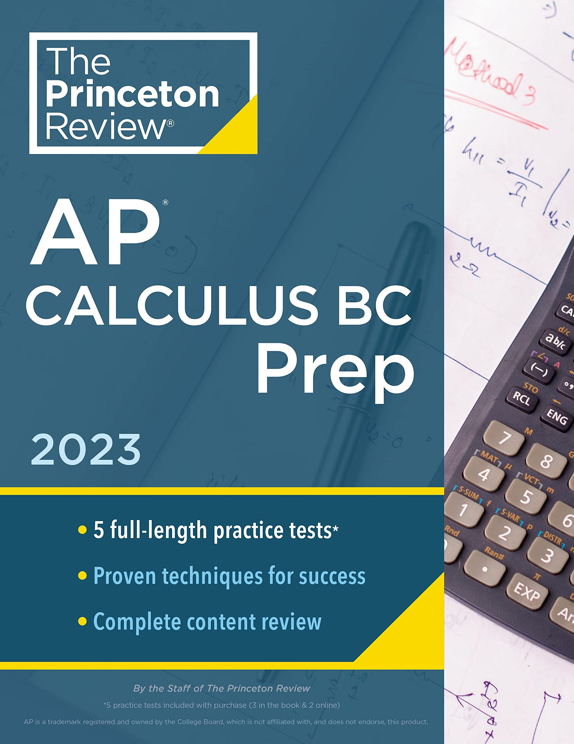现货 Princeton Review AP Calculus BC Prep, 2023: 5 Practice Tests + Complet 普林斯顿复习AP微积分BC预科，2023:5次实践