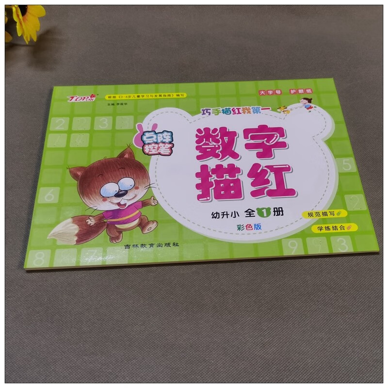 TOPDW系列新蒙氏幼儿学前描红天天练巧手描红拼音数字汉字102050以内加减法幼小衔接铅笔描红幼小衔接一日一练习册 数字描红