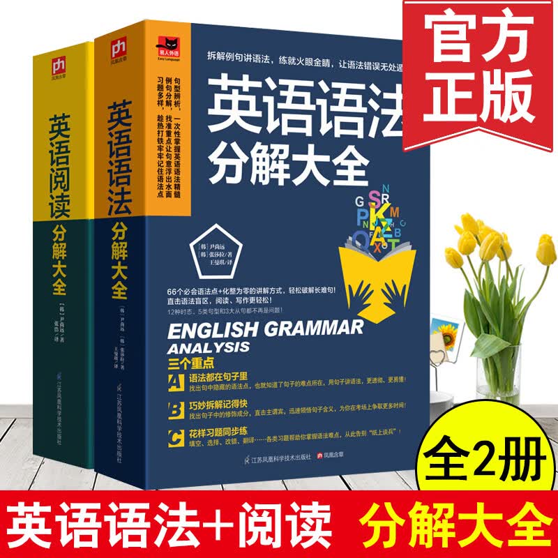 现货 初高中英语语法分解大全全解 英语阅读分解大全全2册零起点英语语法入门 从零开始学英语语法这