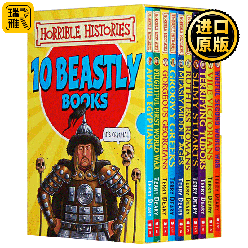 英文原版 可怕的历史全套10册 Horrible Histories 糟糕的历史英剧同名小说英文版 Deary Terry 进口原版儿童科普英语学习章节历史书籍