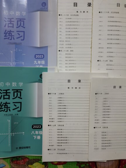 2023版 闽教中心初中活页练习七年级下册 闽教活页卷 数学 九年级下