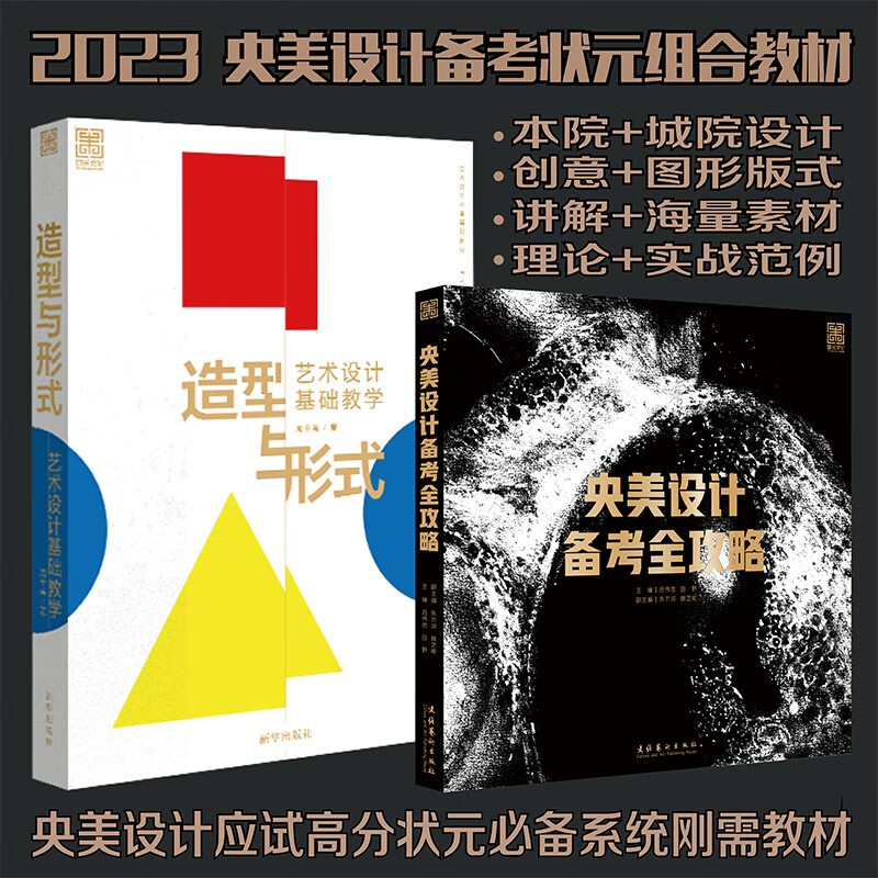 造型与形式 央美备考全攻略 艺术设计基础教学周至禹编著其土石出中央美术学院综合设计作品基础城院校考教材设计素描速写色彩书 2本套装