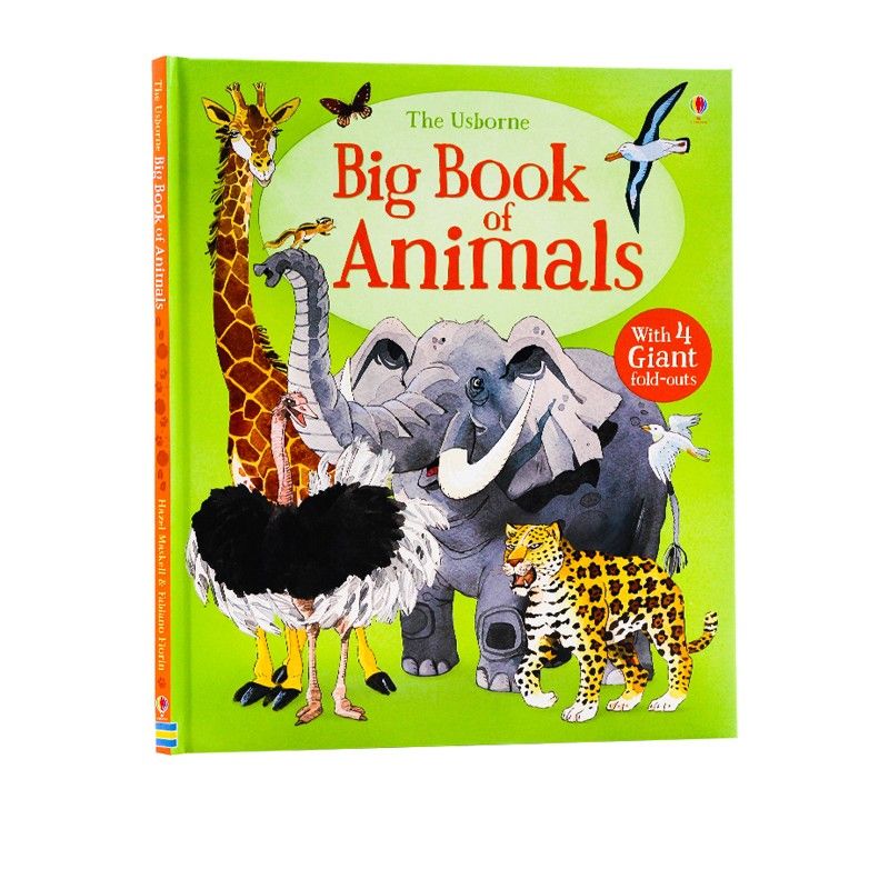 英文 Usborne Big Book 精装大开本 儿童数字单字启蒙图画辞典 子趣味互动游戏绘本 Animals 动物