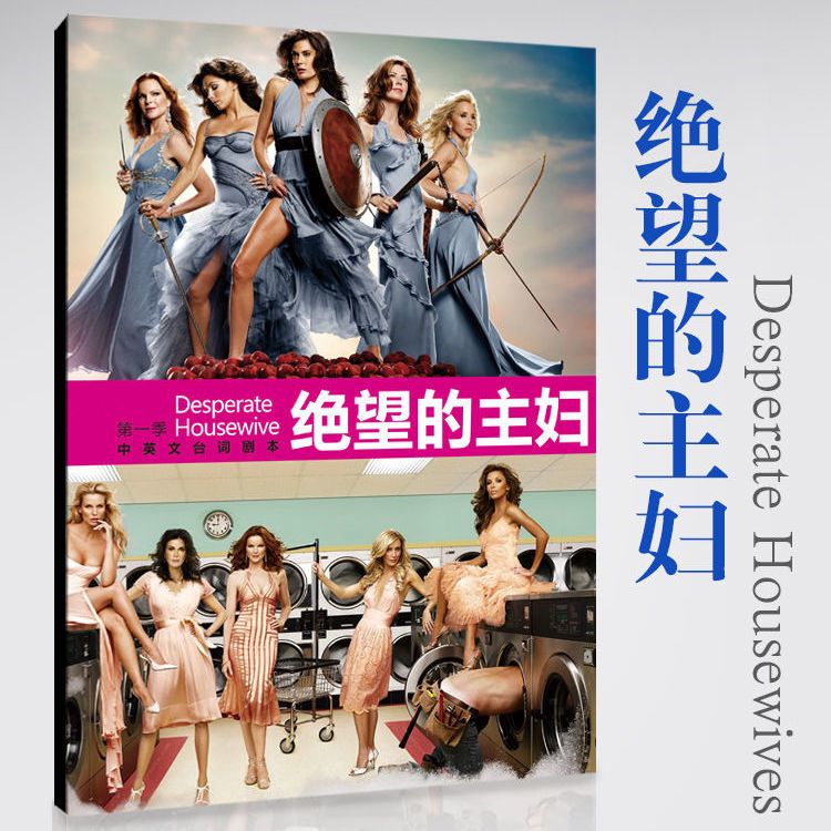 绝望的主妇1-8季全集中英文对照台词A4剧本定制送视频音频mp3 中英文对照第三季1本