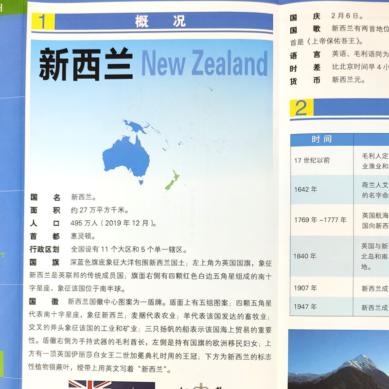 新西兰地图 星球版分国地理图系列 防水 2020年
