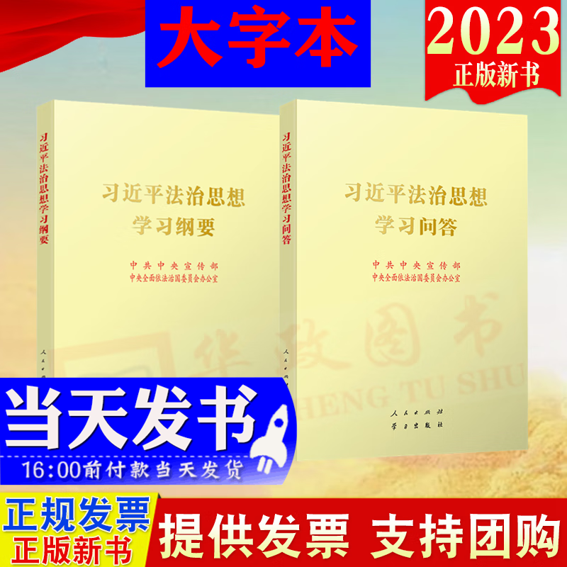 现货【2本合集大字本】习近平法治思想学习问答2023新版+习近平法治思想学习纲要 大字本 人民出版社学习出版社