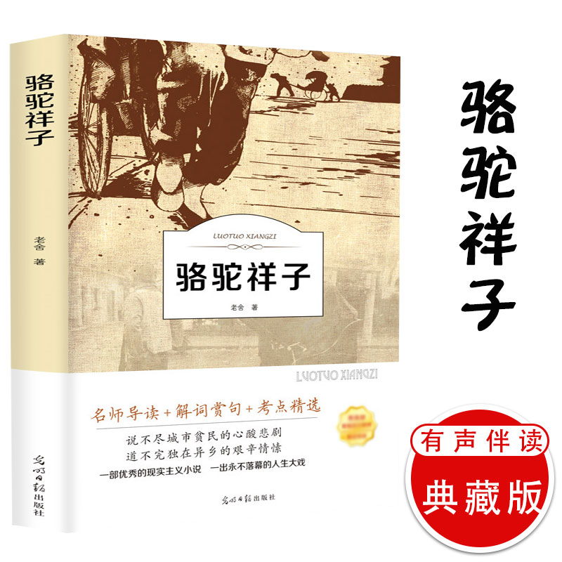 骆驼祥子 有声读物小学生初中生青少年版名著老舍原著 新编四五六年级近代文学小说课外阅读