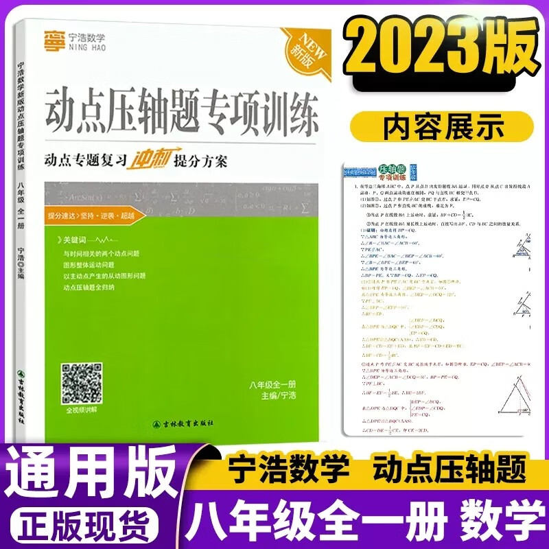 宁浩数学计算天天练动点压轴题专项训练七八九年级数学上下册宁浩数学计算题天天练压轴题专项练习题7/8/9年级数学计算达人通用版 【八年级】动点压轴题专项训练