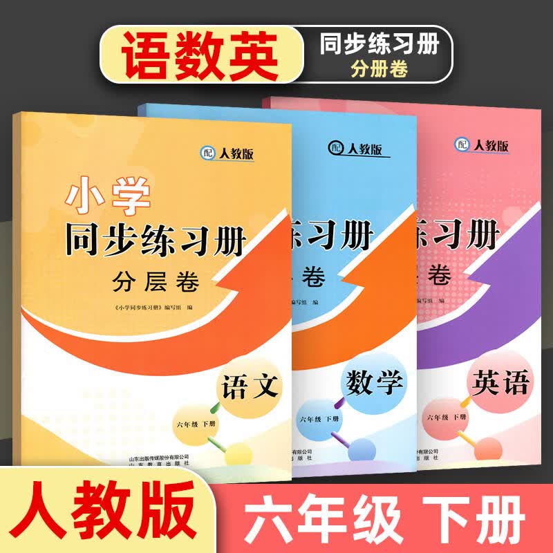 人教版小学同步练习册分层卷六年级下册语文+数学+英语全套3本阶段卷专项卷期末综合测评卷山东教育出版社
