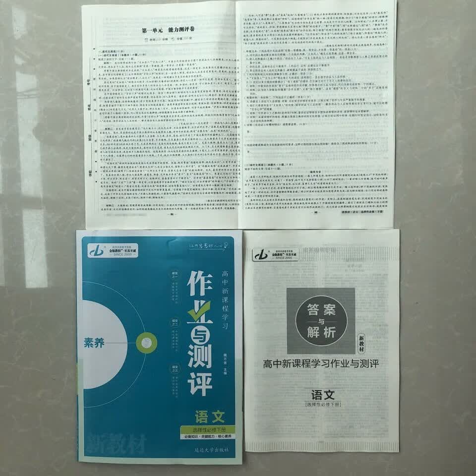 金版 新学习 作业与测评 选择性必修下册