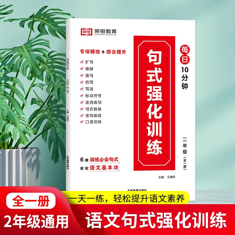 优美句子积累大全 小学1一六年级通用版 60天玩转句子 语文修辞手法句式强化训练一二三四五六年级好词好句好段大全作文素材写作艾宾浩斯打卡计划 【二年级】句式强化训练