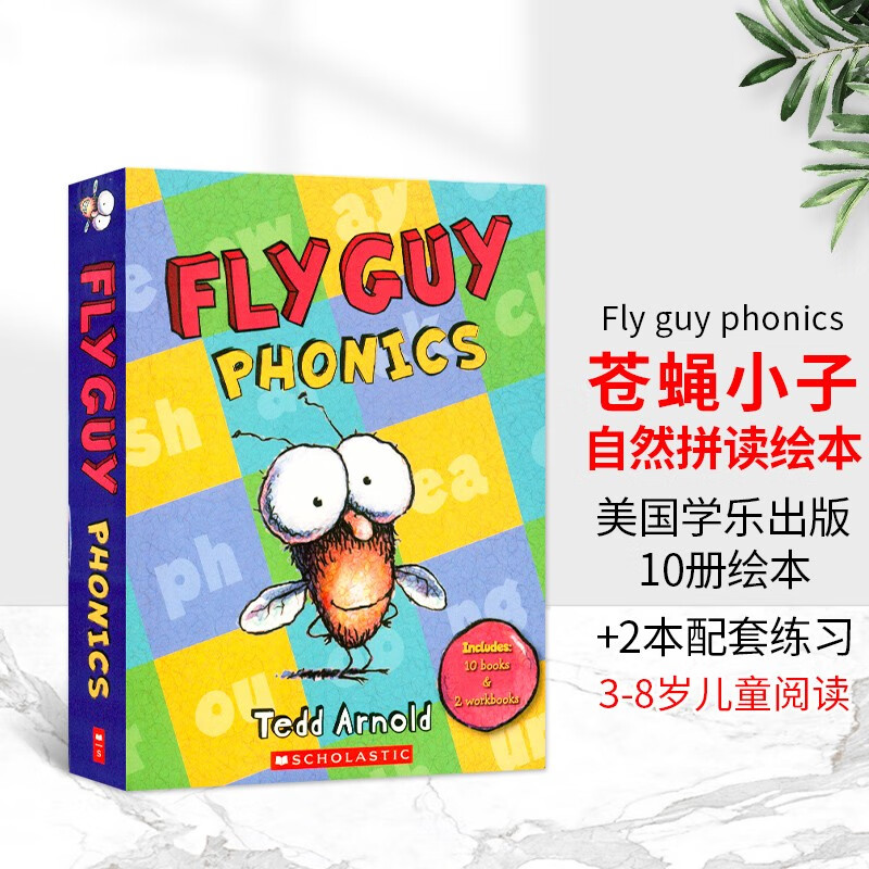 苍蝇小子自然拼读fly guy phonics10本美国scholastic学乐出版适合小学学习拼读的绘本美国经典儿童读物
