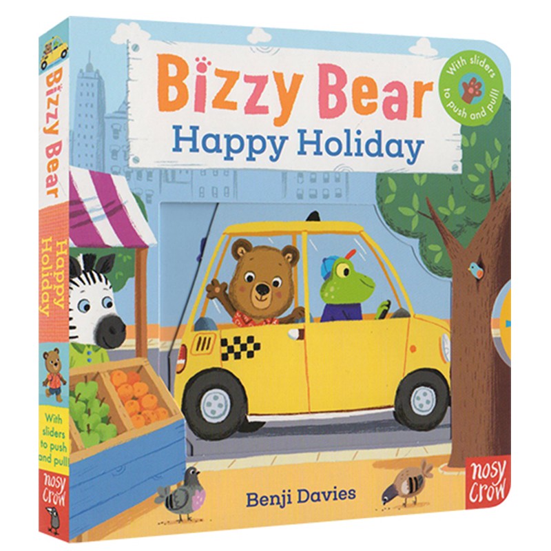 英文原版Happy Holiday 纸板机关操作拉拉书 Bizzy Bear系列 边玩边学 亲子互动 儿童启蒙绘本