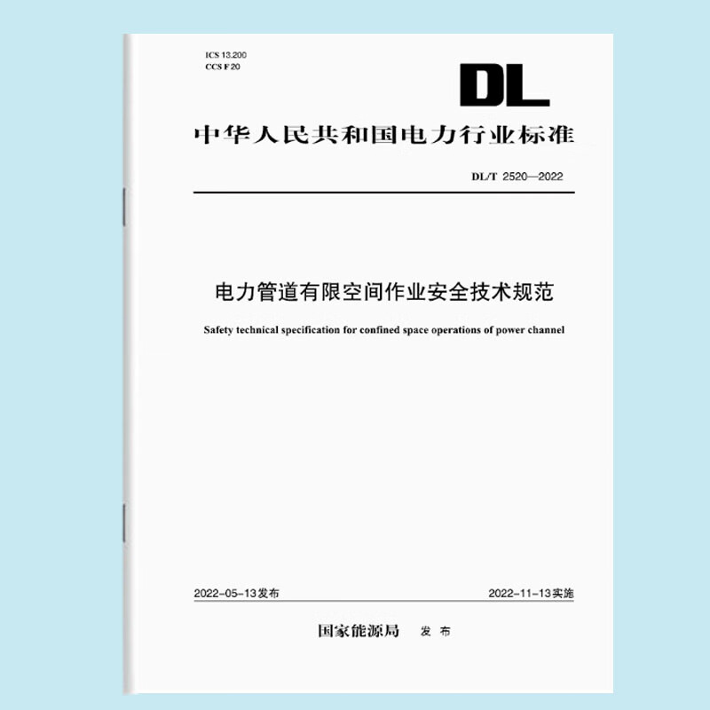 【按需印刷】DL／T 2520—2022 电力管道有限空间作业安全技术规范