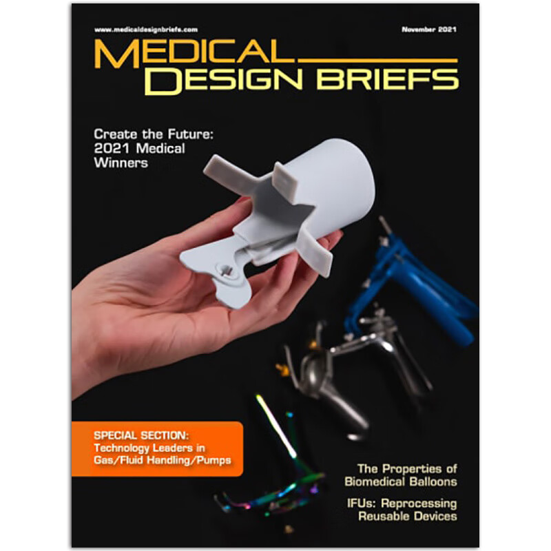 【单期可选】Medical Design Briefs 美国医疗设计摘要杂志 2020/2021年月 2021年11月刊