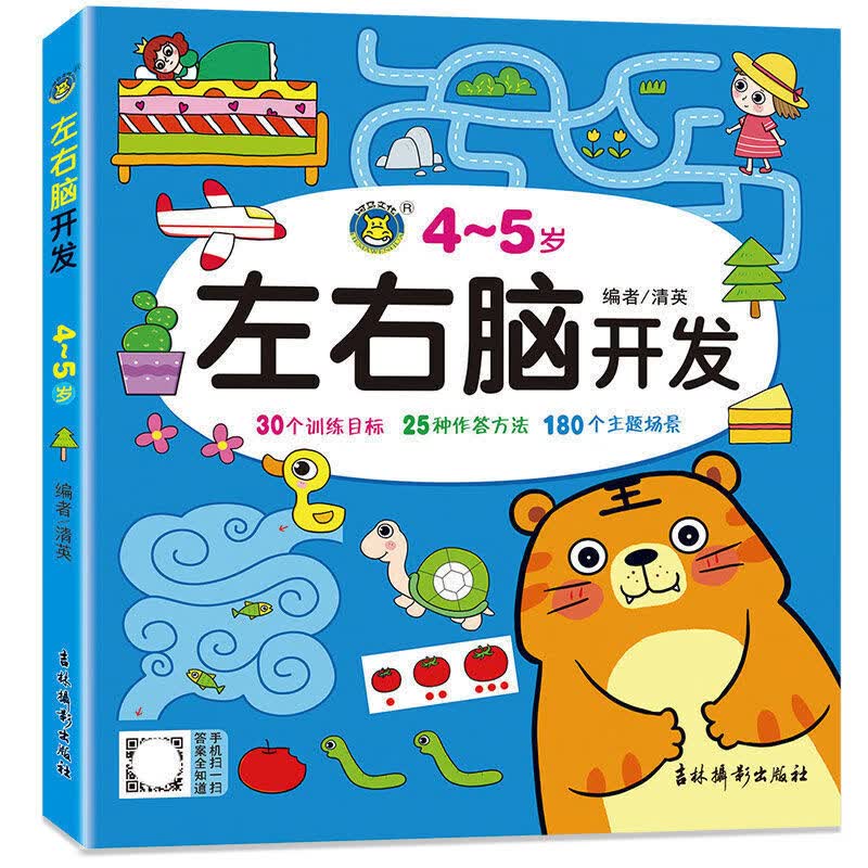 左右脑开发书 幼儿童早教启蒙全脑思维逻辑训练2-3-4-5-6-7岁 4-5岁左右脑开发