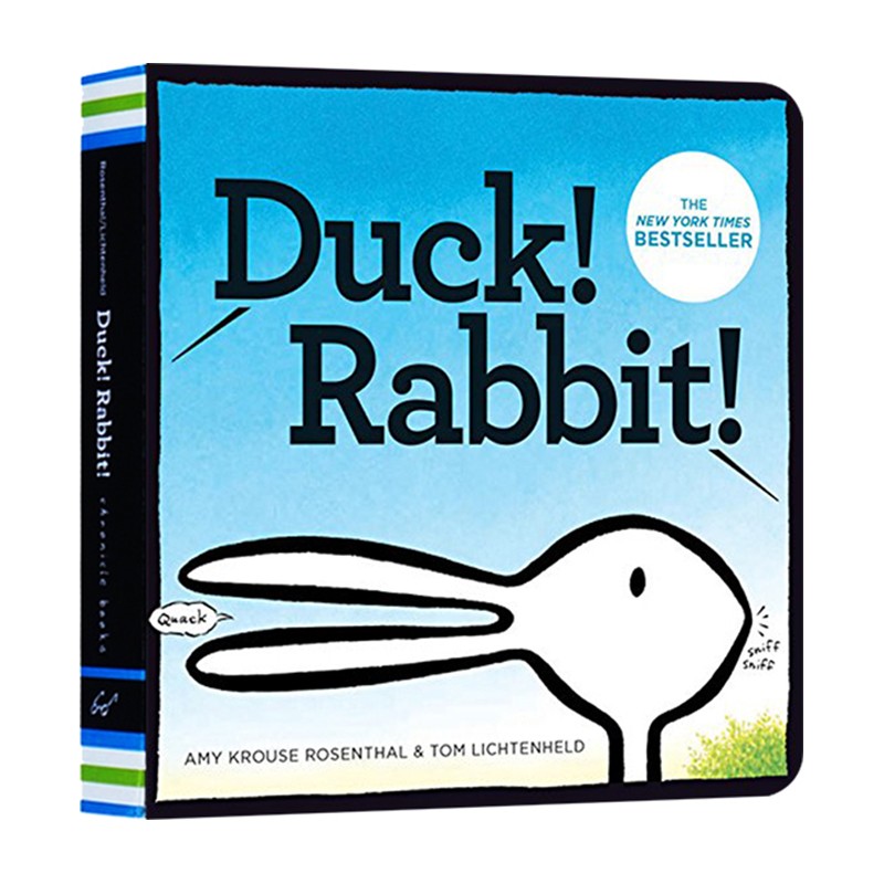 英文原版 鸭子还是兔子 Duck! Rabbit 鸭子兔子 儿童英语入门纸板书 思维拓展 吴敏兰书单123 幼儿认知思维启蒙绘本