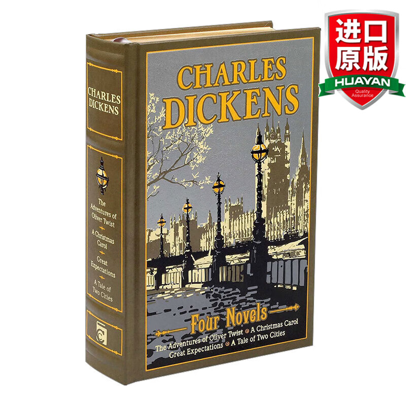 Charles Dickens Four Novels 英文原版 狄更斯 4部小说 皮面精装 雾都孤儿 圣诞颂歌 双城记 远大前程 英文版 进口英语原版书籍