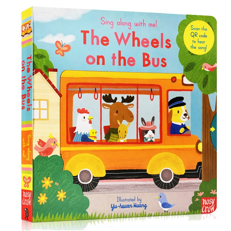 英文原版 The Wheels on the Bus 公车巴士上的轮子 童谣机关操作纸板书
