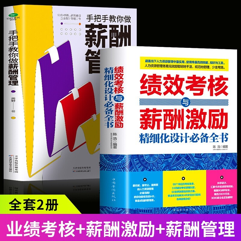 全2册 手把手教你做薪酬管理+绩效考核与薪酬激励精细化设计全书人力资源管理制度规范人事书籍企业管理学