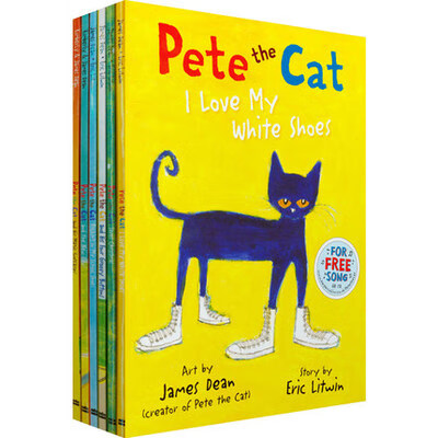 点读版 英文绘本Pete the Cat 皮特猫全24册 赠送音频 歌唱版大开本6本
