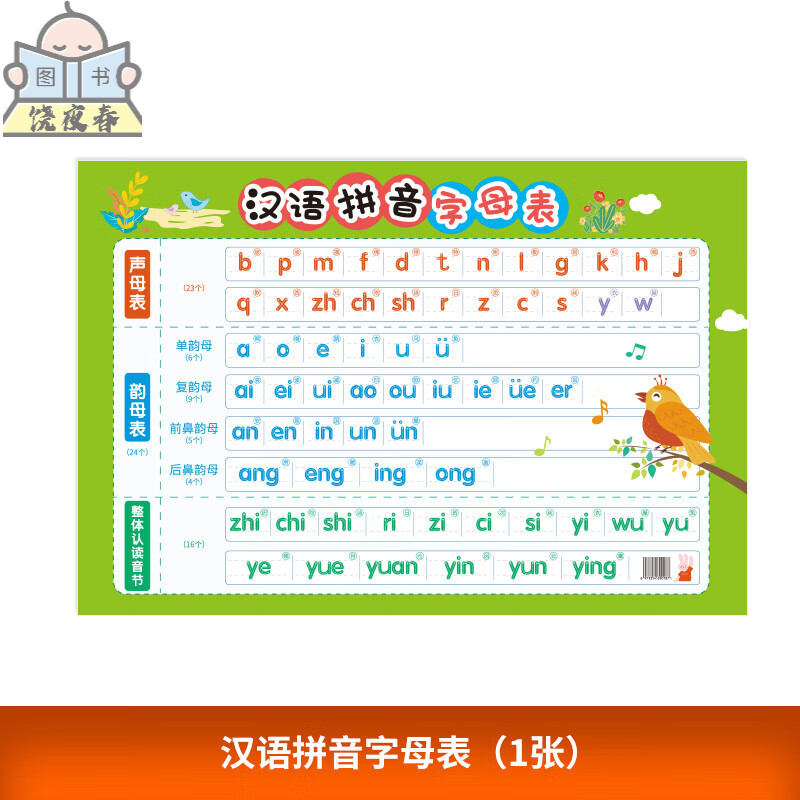 生一年级十10以内加减法口诀表全套纸挂图 汉语拼音字母表（1张）